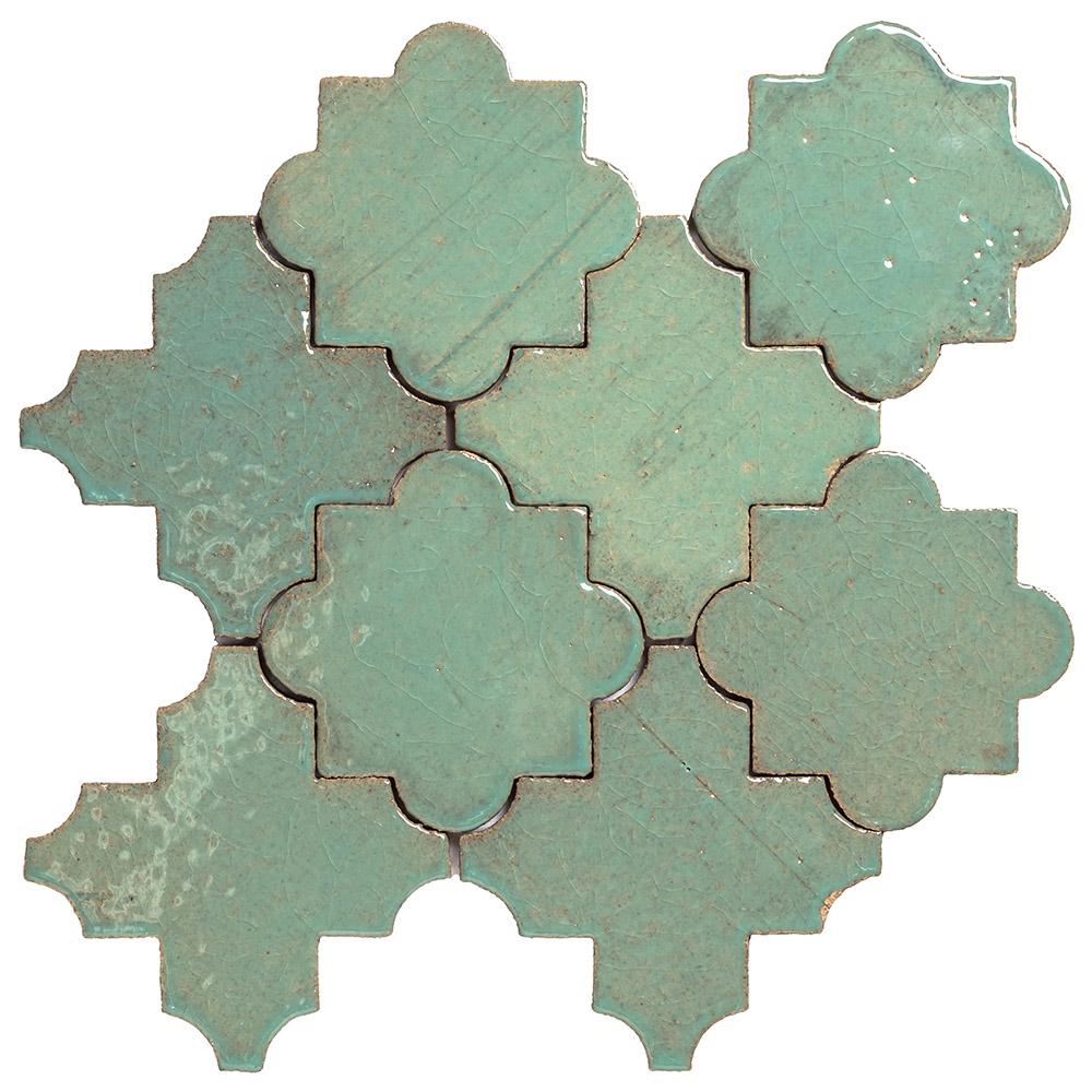 Clara Tierra Madre Arabesque Pattern 8C High Fire Ceramic Tile | ARTO.com