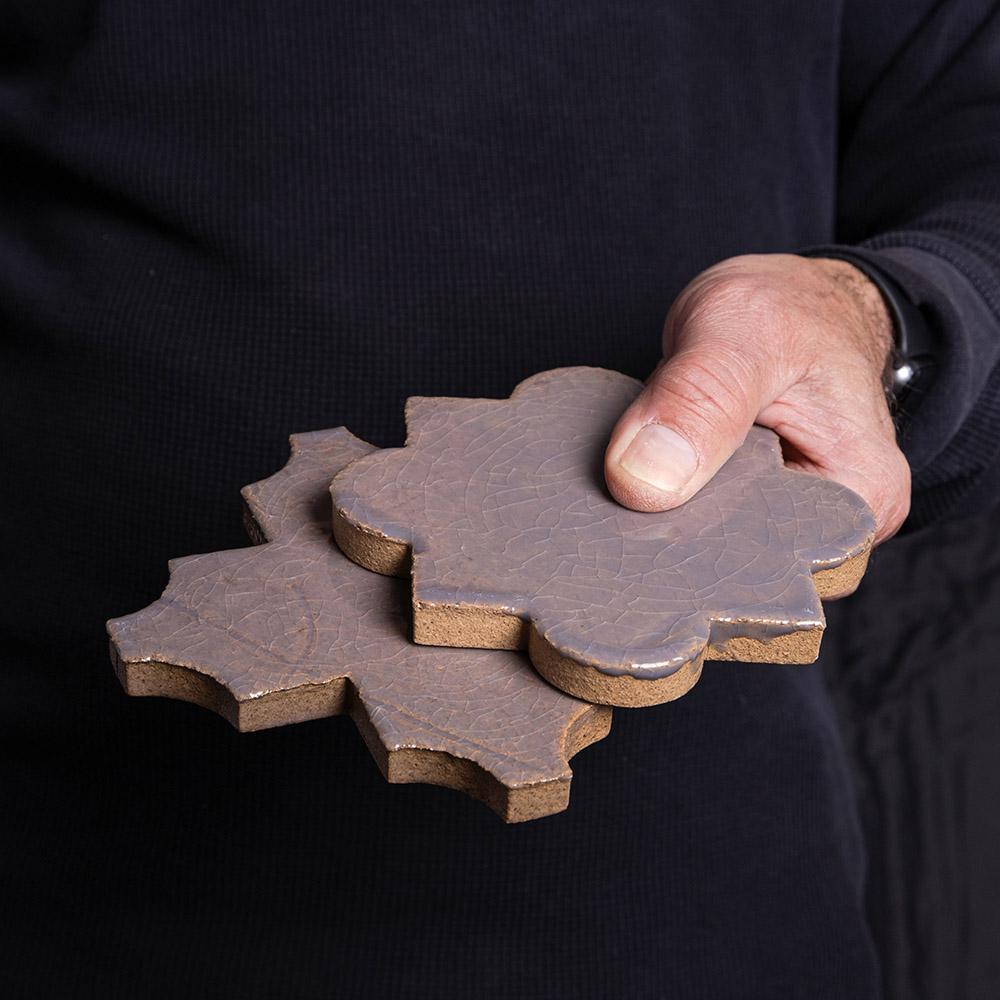 Clara Tierra Madre Arabesque Pattern 8C High Fire Ceramic Tile | ARTO.com