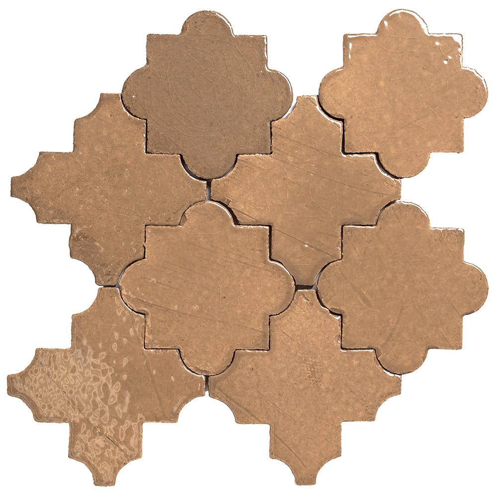 Clara Tierra Madre Arabesque Pattern 8C High Fire Ceramic Tile | ARTO.com