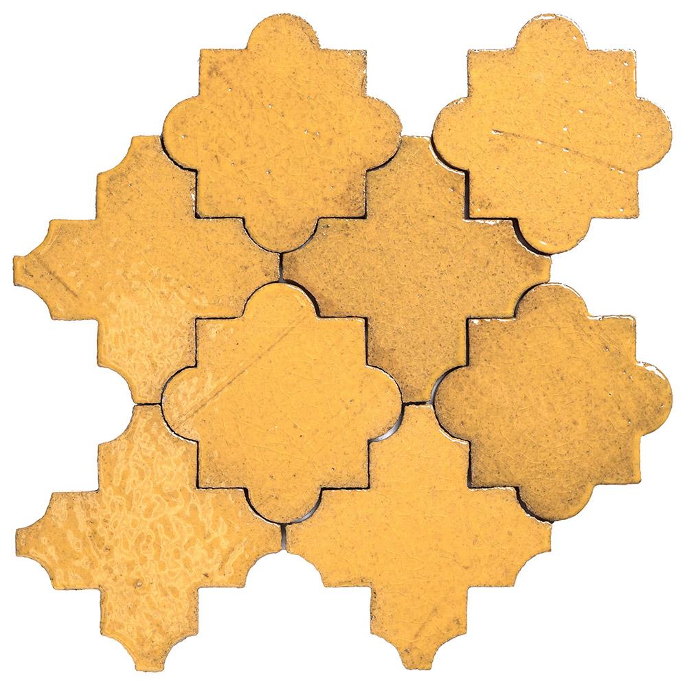 Clara Tierra Madre Arabesque Pattern 8C High Fire Ceramic Tile | ARTO.com