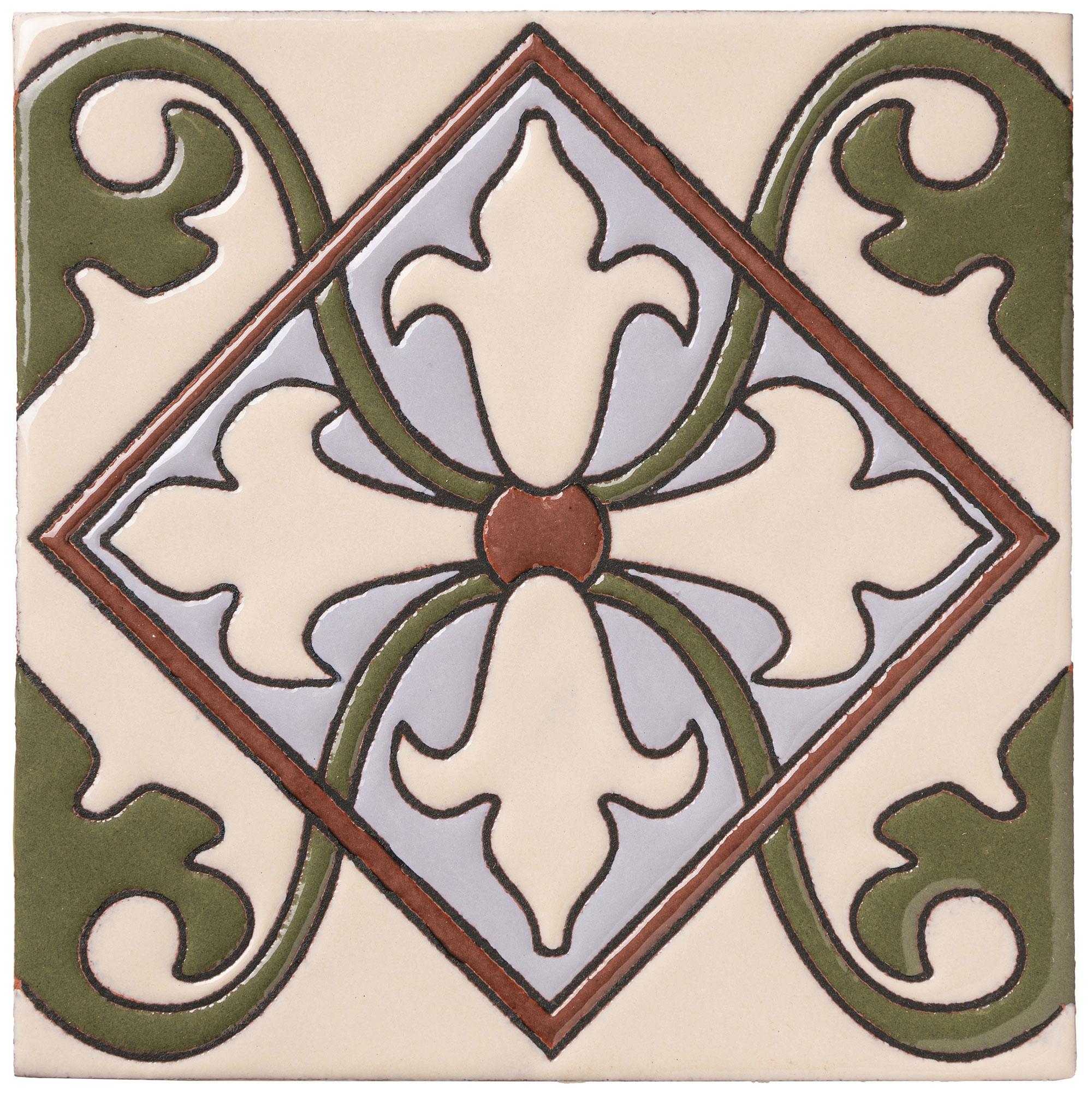 Handpainted Ceramic Tile Deco - T2-302-A | ARTO
